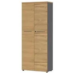 Germania Schrank Agenda Melamin 4237-564AUFB Graphit, Eiche 800 x 400 x 1.970 mm