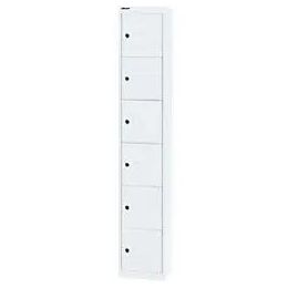 Bisley Metall Schließfach 6 Türen 1 abteile Schlüssel 305 x 305 x 1.802 mm Verkehrsweiß