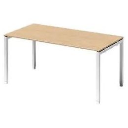 Bisley Cito Höhenverstellbar Schreibtisch Ahorn 4 Metallfüße 1.600 (B) x 800 (T) x 740 (H) mm MFC (Melaminbeschichtete Spanplatte), Stahl