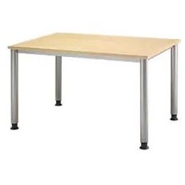 Hammerbacher Matrix Schreibtisch Rechteckig Braun, Silber Ahorn 4 Füße 1.200 (B) x 800 (T) x 810 (H) mm Aluminium, Holz, Kunststoff, Spanplatte