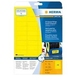 Herma Wetterfeste Etiketten 8030 Gelb Rechteckig DIN A4 45,7 x 21,2 mm 25 Blatt à 48 Etiketten