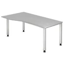 Hammerbacher VQS Höhenverstellbar Schreibtisch Freiform Grau 4 Metallfüße 1.800 (B) x 1.000 (T) x 810 (H) mm Spanplatte, Stahl