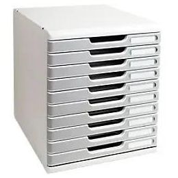 Exacompta Ablagesysteme PS (Polystyrol) Hellgrau 10 Schübe 28,8 x 35 x 32 cm DIN A4+