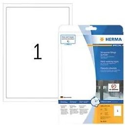 Herma Strapazierf&auml;hige Schilder 8334 Wei&szlig; DIN A4 190 x 275 mm 25 Blatt &agrave; 1 Etiketten