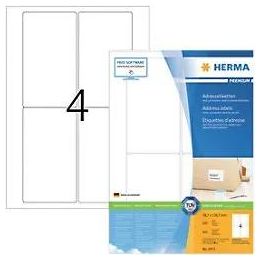 Herma Adressetiketten 4472 Weiß DIN A4 78,7 x 139,7 mm 100 Blatt à 4 Etiketten