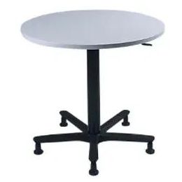 Hammerbacher VST Stehtisch Freiform Grau Drehkreuz aus Metall 800 (B) x 800 (T) x 1.140 (H) mm Spanplatte, Kunststoff, Aluminium
