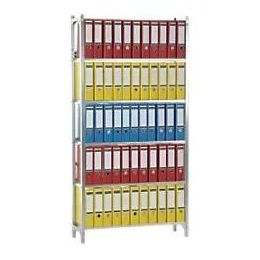 Manuflex Regal 5 Fachböden Stahl 960 x 300 x 1.900 mm Silber