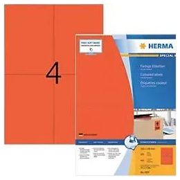 Herma SPECIAL Universaletiketten 4397 DIN A4 Rot 105 x 148 mm 100 Blatt à 4 Etiketten