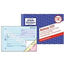 Avery Zweckform Quittungsformulare 1737 DIN A6 quer Perforiert N/A 40 Blatt