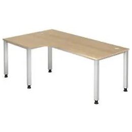 Hammerbacher Q Series VQS Eckschreibtisch Rechteckig Eiche 4 Metallfüße 2.000 (B) x 1.200 (T) x 810 (H) mm Spanplatte, Stahl