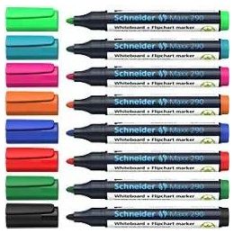 Schneider Maxx 290 96082000 Whiteboard-Marker Farbig sortiert Breit Filzspitze 8 St&uuml;ck