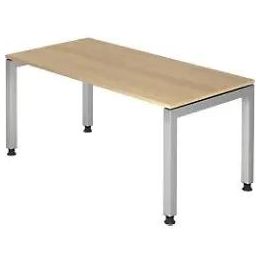 Hammerbacher J Series VJS Höhenverstellbar Schreibtisch Rechteckig Eiche 4 Metallfüße 1.600 (B) x 800 (T) x 760 (H) mm Spanplatte, Stahl