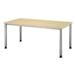 Hammerbacher Matrix Schreibtisch Rechteckig Braun, Silber Ahorn 4 Füße 1.600 (B) x 800 (T) x 810 (H) mm Aluminium, Holz, Kunststoff, Spanplatte