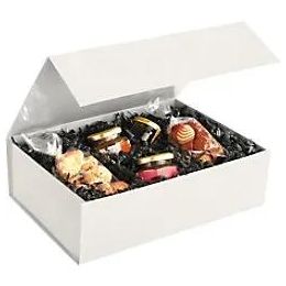 RAJA Geschenkbox Karton, Glanzlackpapier 230 (B) x 100 (T) x 330 (H) mm Elfenbein 10 Stück