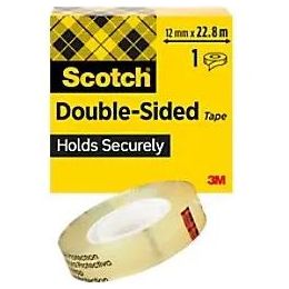 Scotch Doppelseitiges Klebeband Transparent ohne Schutzfolie 12 mm x 22,8 m