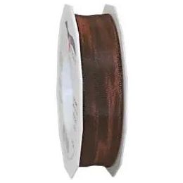 PR&Auml;SENT PRAESENT Seidenband 4642525-523 Espresso 25 mm x 25 m 2 St&uuml;ck