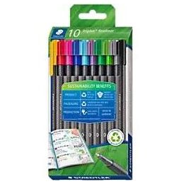Staedtler Triplus Fineliner 0.3 mm Nadelspitze Farbig sortiert 334 RC10 10 Stück