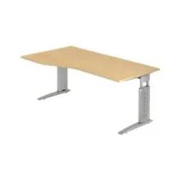 Hammerbacher VUS Höhenverstellbar Schreibtisch Freiform Ahorn C-Fuß 1.800 (B) x 1.000 (T) x 860 (H) mm Spanplatte, Stahl