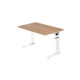 Hammerbacher VUS Höhenverstellbar Schreibtisch Rechteckig Walnuss C-Fuß 1.200 (B) x 800 (T) x 860 (H) mm Spanplatte, Stahl