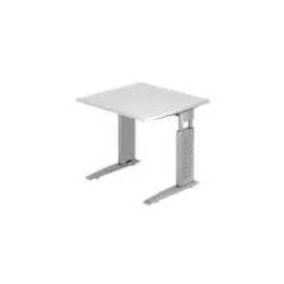 Hammerbacher VUS Höhenverstellbar Schreibtisch Quadratisch Weiß C-Fuß 800 (B) x 800 (T) x 860 (H) mm Spanplatte, Stahl