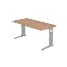 Hammerbacher VUS Höhenverstellbar Schreibtisch Rechteckig Walnuss C-Fuß 1.600 (B) x 800 (T) x 860 (H) mm Spanplatte, Stahl