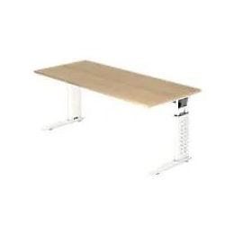Hammerbacher VUS Höhenverstellbar Schreibtisch Rechteckig Eiche C-Fuß 1.800 (B) x 800 (T) x 860 (H) mm Spanplatte, Stahl