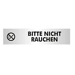 Seco Schild Bitte nicht rauchen Zum Ankleben Aluminium 4,5 x 19 cm GOF114