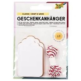 Folia Papieranh&auml;nger Wei&szlig;/Braun 0,9 (B) x 13,5 (T) x 10 (H) cm 12 St&uuml;ck