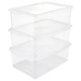 keeeper bea Kunststoff Aufbewahrungsbox 3 x 11 L Transparent 26,5 x 39 x 14 cm 3 Stück