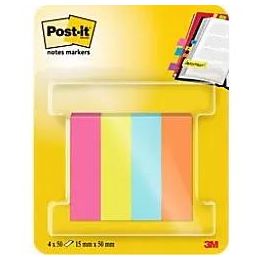Post-it Page Marker 670-4-POP Blau, Gr&uuml;n, Orange, Rosa 4,44 x 4,44 (B x H) cm