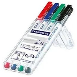 Staedtler Lumocolor Whiteboard-Marker Farbig sortiert Mittel Rundspitze, Filzspitze 4 Stück