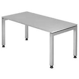 Hammerbacher J Series VJS Höhenverstellbar Schreibtisch Rechteckig Grau 4 Metallfüße 1.600 (B) x 800 (T) x 760 (H) mm Spanplatte, Stahl