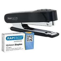 RAPESCO Mini Heftger&auml;t 10 Halbstreifen 12 Blatt Schwarz 10/4 ABS (Acrylnitril-Butadien-Styrol), Metall