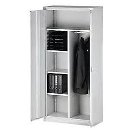 Bisley Flügeltürenschrank 3 Fachböden abschließbar 914 x 400 x 1.950 mm Hellgrau