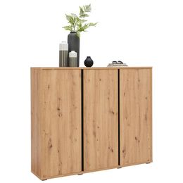 Xora Schuhschrank, Eiche, Holzwerkstoff, 18 F&auml;cher, 145x120x34 cm, Typenauswahl, Garderobe, Schuhaufbewahrung, Schuhschr&auml;nke