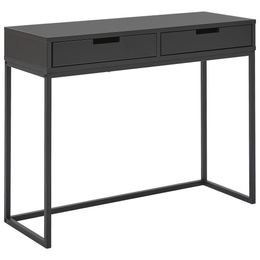 Novel Konsolentisch, Grau, Schwarz, Metall, Holzwerkstoff, 2 Schublade(n) Schubladen, rechteckig, eckig, 36x77x100 cm, Bsci, einfacher Aufbau, Wohnzimmer, Wohnzimmertische, Konsolentische