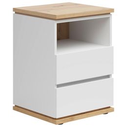 Xora Nachtschrank, Wei&szlig;, Eiche Artisan, Holzwerkstoff, 2 Schublade(n) Schubladen, 45x63x42 cm, FSC Mix, Typenauswahl, Schlafzimmer, Nachttische