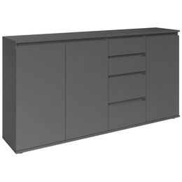 Boxxx Sideboard Brest, Anthrazit, Holzwerkstoff, 2 F&auml;cher, 4 Schublade(n) Schubladen, 160x84x35 cm, Typenauswahl, stehend, in verschiedenen Gr&ouml;&szlig;en erh&auml;ltlich, Wohnzimmer, Kommoden & Sideboards, Sideboards