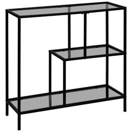 Xora Regal, Grau, Schwarz, Glas, 3 F&auml;cher, 80x79.5x30 cm, Typenauswahl, Wohnzimmer, Regale, B&uuml;cherregale