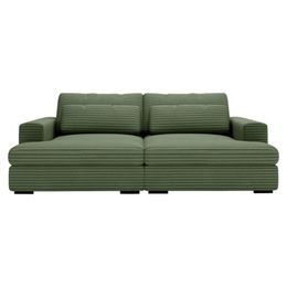 Bigsofa, Gr&uuml;n, Textil, 2-3-Sitzer, F&uuml;llung: Schaumstoff, 218x80x158 cm, Stoffauswahl, Wohnzimmer, Sofas & Couches, Sofas, Bigsofas