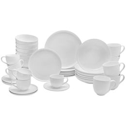 Ritzenhoff Breker Kombiservice Skagen, Wei&szlig;, Keramik, 42-teilig, Uni, 220 ml,220 ml,440 ml,700 ml, Lfgb, Essen & Trinken, Geschirr, Geschirr-Sets, Kombiservice