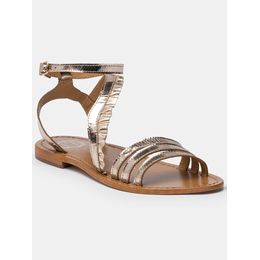 Les BAGATELLES Leder-Sandalen "Carroll" in Gold - 60% | Größe 37 | Damen-sandalen
