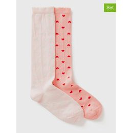 Benetton 2er-Set: Socken in Rosa/ Rot - 46% | Größe 20-24 | Kinder-socken-strumpfhosen