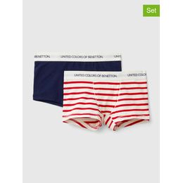 Benetton 2er-Set: Boxershorts in Dunkelblau/ Creme/ Rot - 26% | Größe 140 | Kinder-waesche