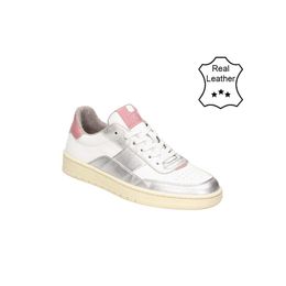 Bullboxer Leder-Sneakers in Weiß/ Silber - 36% | Größe 41 | Damen-sneakers