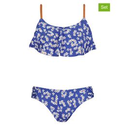 Barts Bikini-Set "Moave Ruffle Top" in Blau/ Weiß/ Orange - 75% | Größe 116 | Kinder-bademode