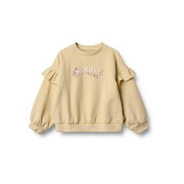 Wheat Sweatshirt 'Lulle' M&auml;dchen Gr&ouml;&szlig;e 104 sand / gr&uuml;n / rosa