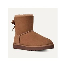 UGG Australia UGG Leder-Boots "Mini Bailey Bow II" in Braun - 10% | Größe 38 | Damen-stiefel