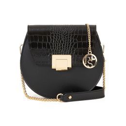 Pia Sassi Leder-Umhängetasche "Cima Carnera" in Schwarz - (B)24 x (H)18 x (T)7 cm - 75% | Damen-taschen