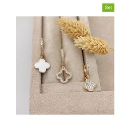 Nakkash 3tlg. Set: vergold. Creolen mit Edelsteinen - 67% | Schmuck